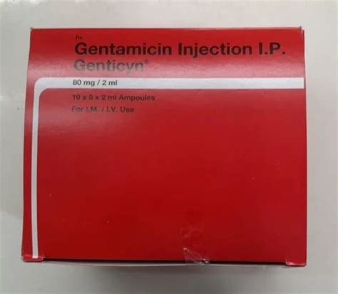 2ml Gentamicin Injection Ip 80 Mg At ₹ 110box In Muzaffarnagar Id