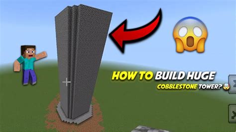 How To Build Huge Cobblestone Tower Cobblestone Tower 🗼 Tutorial Minecraft