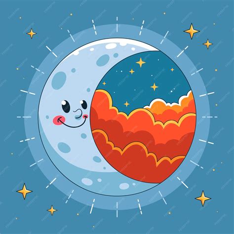 Ilustración De Dibujo De Luna Creciente Vector Gratis