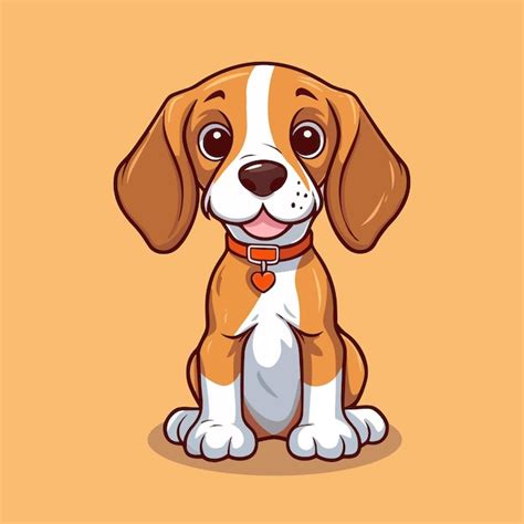 Vetor Fofo Cachorro De Desenho Animado Cachorro Hound Vetor Premium