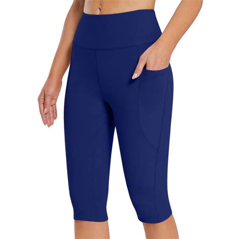 Quyuon Womens Capris Yoga Pants With Pockets High Waisted Legging For