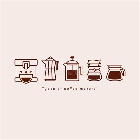 Illustration Of Coffee Maker Types Stock Vector Illustration Of Illustrations Espresso 282878999