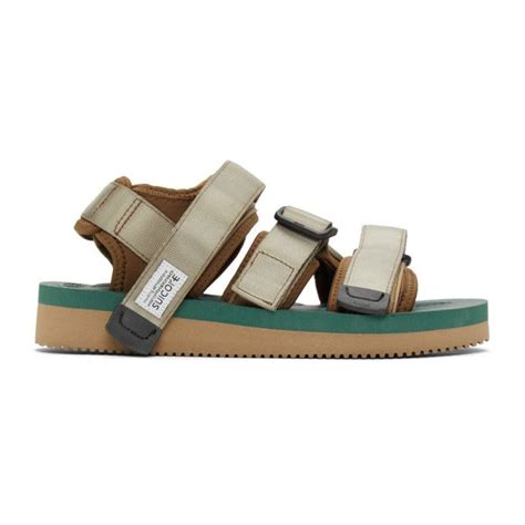 Suicoke For Men Fw24 Collection Sandals Velcro Straps Khaki