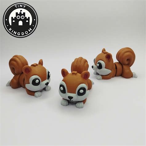 3d Printable Flexi Tiny Squirrel Articulated Fidget Figure Keychain Version Included 3mf