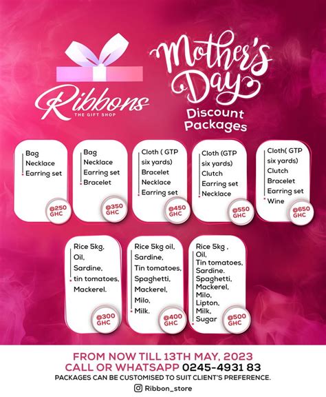 Mothers Day Discount Package Mothers Day Special Menu Flyer