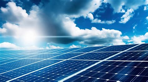 Premium Ai Image Solar Panels Against Blue Sky With Clouds Solar Energy Generation Renewable