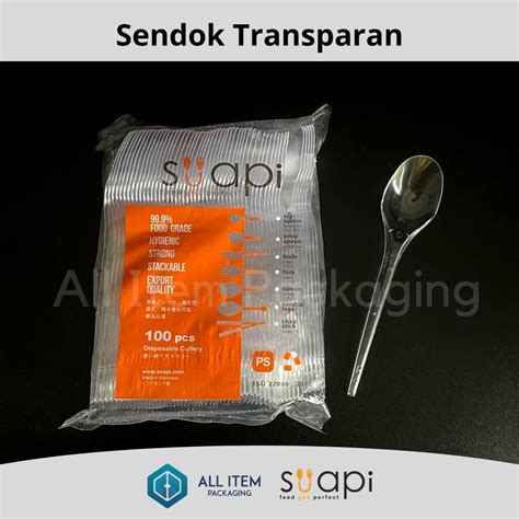 Jual Sendok Suapi Transparan Sendok Makan Plastik Spoon 100 Pcs Indonesia Shopee Indonesia