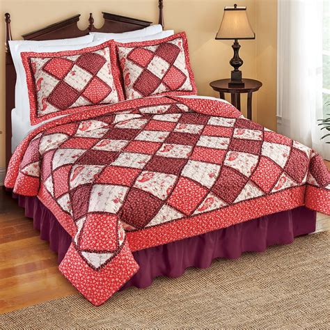 Red Floral And Paisley Patchwork Quilt Collections Etc
