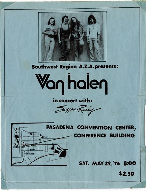 Van Halen Original 1976 Pasadena Convention Center Concert Flyer Barnebys