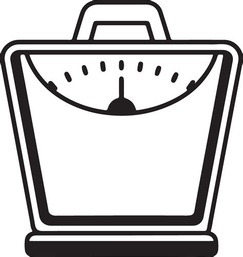 Black And White Weight Scale Coloring Illustration Clean White