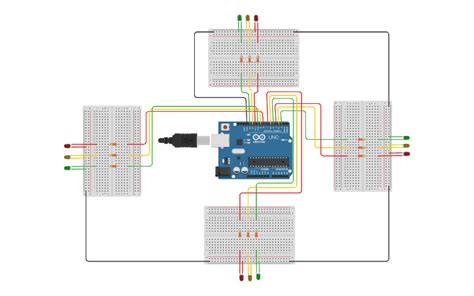 Circuit Design Smart Traffic System Tinkercad