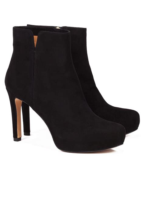 Suede Black Ankle Boots Brown Heel At Amanda Moretz Blog