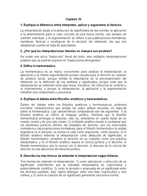 Garcia Maynes Introduccion Al Derecho Capitulo 10 Pdf Hermenéutica Argumento