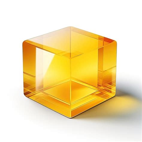 Yellow Color Glass Isometric Vector White Background Isol Premium Ai