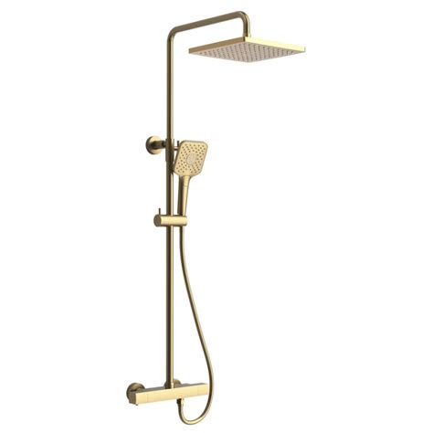 Set Dus Auriu Mat Cu Baterie Termostat Sapho Dakar