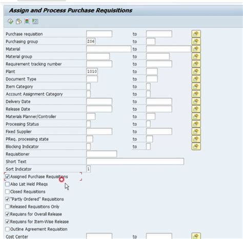 Processing Unassigned Purchase Requisitions