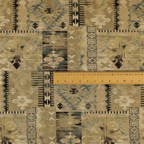 Bruges Modern Tapestry Kilim Aztec Patchwork Pattern Blue Beige Chenil