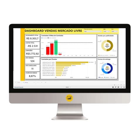 Dashbord Em Power Bi Vendas Mercado Livre Loja Pacote De Planilhas
