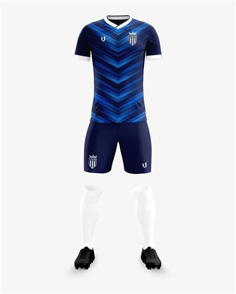 Uniforme De Futebol Estilo Europa Padrão Em V Azul Royal Voods