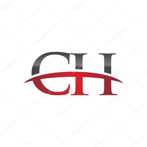 Anfangsbuchstaben Ch Rot Swoosh Logo Swoosh Logo Stockvektor