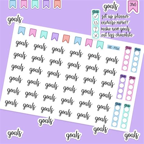 Planner Stickers Goals Stickers Lillbits Creations Bullet Journal