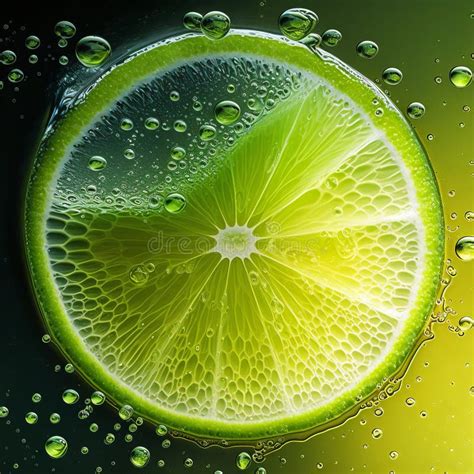 Lime Slice In Water Bubbles Stock Illustration Illustration Of