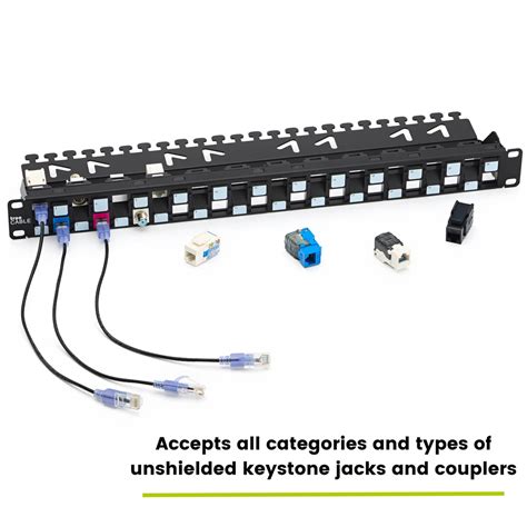 Unshielded Patch Panel 24 Port 1u Staggered Blank Modular