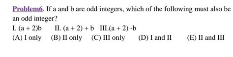Solved Problem If A And B Are Odd Integers Which Of The Chegg