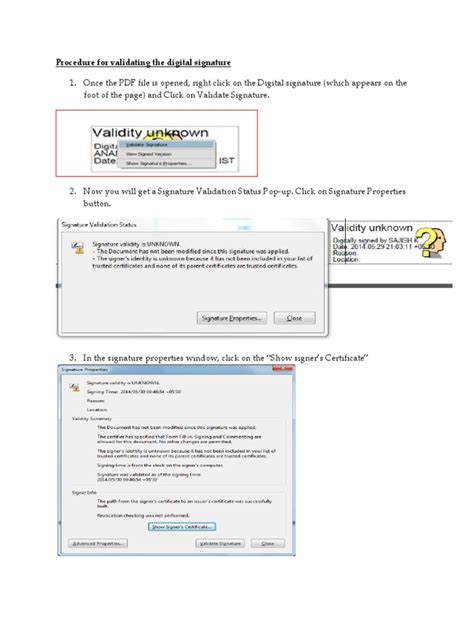 Digital Signature Validation Procedure Pdf