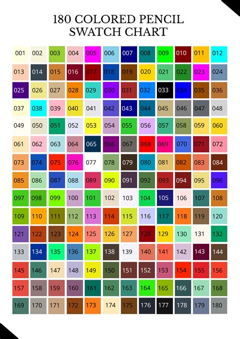 Free Color Chart Templates Editable And Printable