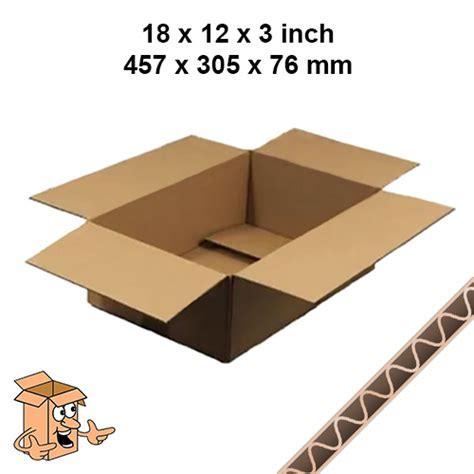 18x12x3 Boxes Lightweight Corrugated Shipping Cartons