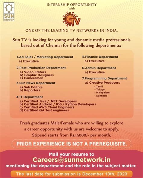 saravanan sm on linkedin internship opportunity with sun networks if anyone is interested