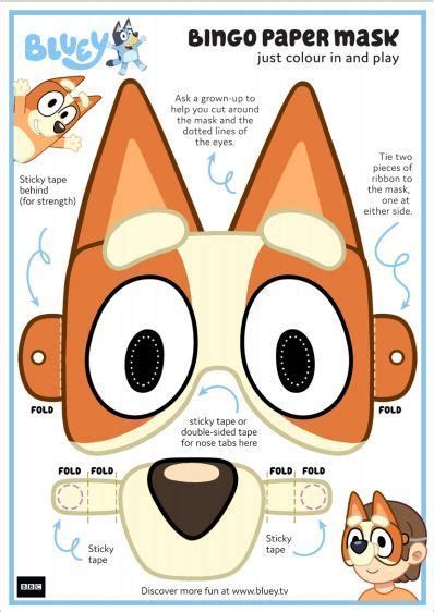 Bingo Paper Mask Printable Budget Crafts Bluey And Bingo Costume