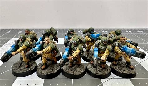 Cadian Shock Troops Sergeants And Special Weapons Painted Base Etsy