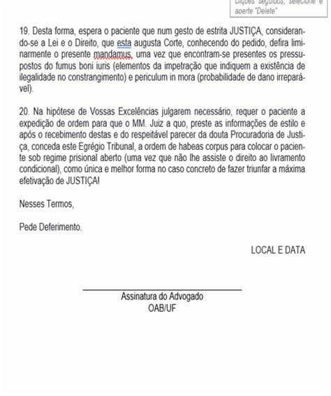 Modelo De Petição Habeas Corpus Demora Processual
