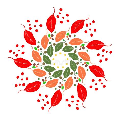 Circular Pattern Of Leaves Stock Vector Illustration Of Creativity
