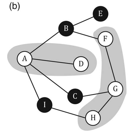 a example graph derived from a network with nine nodes and ten