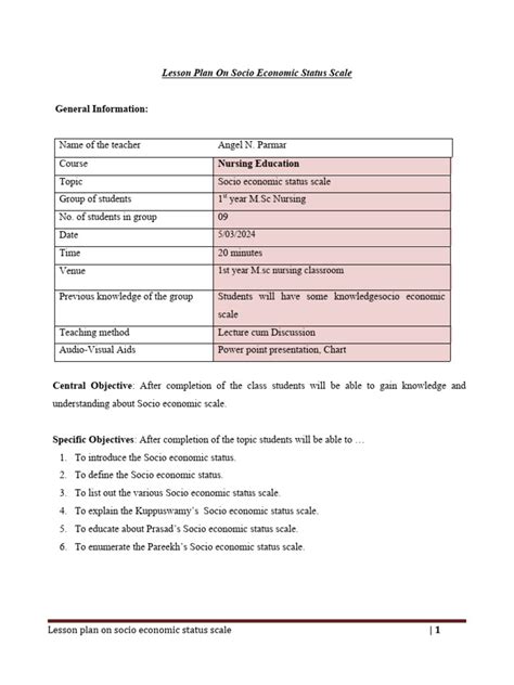 Socio Economic Scale Pdf Socioeconomic Status Learning