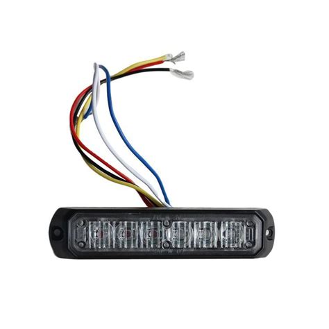 Car Surface Mount Strobe Grille Light Heads 6 Leds Red Blue Warning