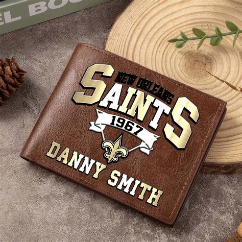 New Orleans Saints Men Wallet Custom Your Name Football Team Men