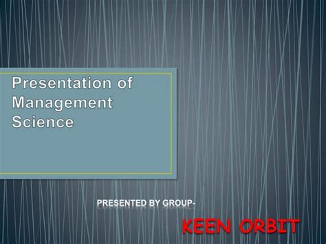 liner programming on management science pptx business business
