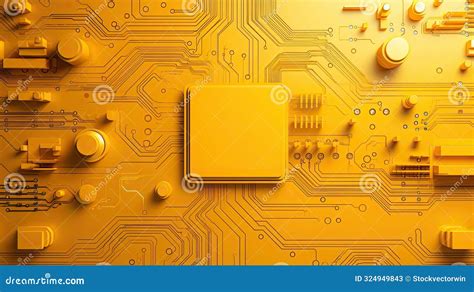 Clean Yellow Technology Background Stock Illustration Cartoondealer