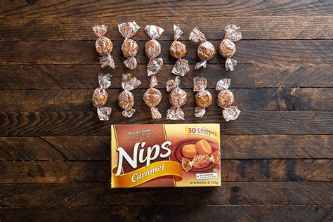 Nips Caramel Candy 325 Oz Box Pack Of 12 Indulgent Caramel Treats