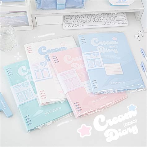 Rosy Posy Notebook Cute Book A5 B5 Loose Leaf Notebook Line Pages Creamy Colour Dairy Book Cute
