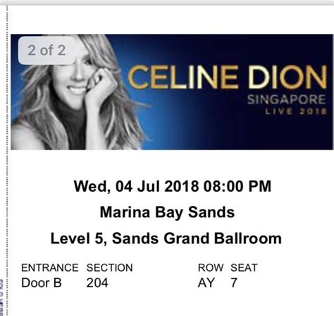 Celine Dion Ticket Tickets And Vouchers Local Attractions And Transport On Carousell