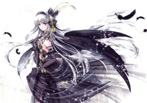 Anime Girl With Angel Wings And Black Hair