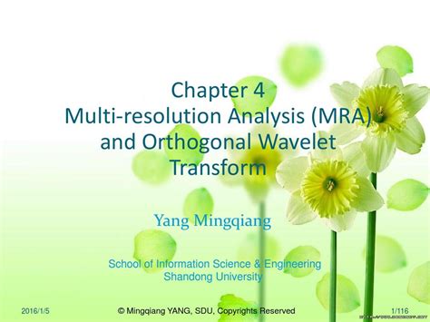 Chapter 4 Multiresolution Analysis And Orthogonal Wavelet Transform