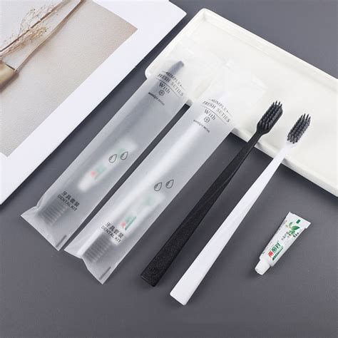 【sg Stocks】hotel Disposable Soft Bristle Toothbrush Toothpaste Set Charcoal Soft Hair Toothbrush