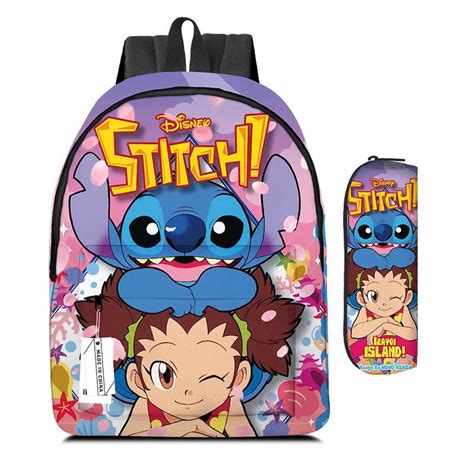 Stitch School Bag Backpack Cute Cartoon Animation Design For Primary