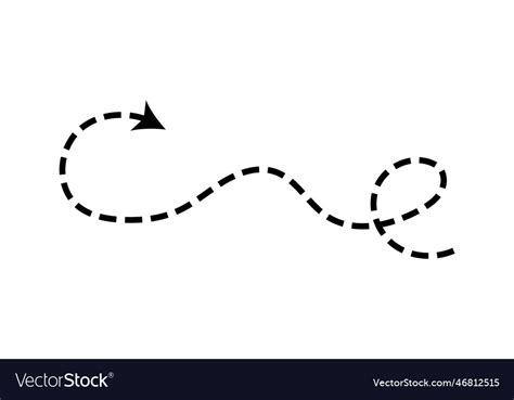 Dashed Arrow Set Doodle Dot Line Thin Royalty Free Vector